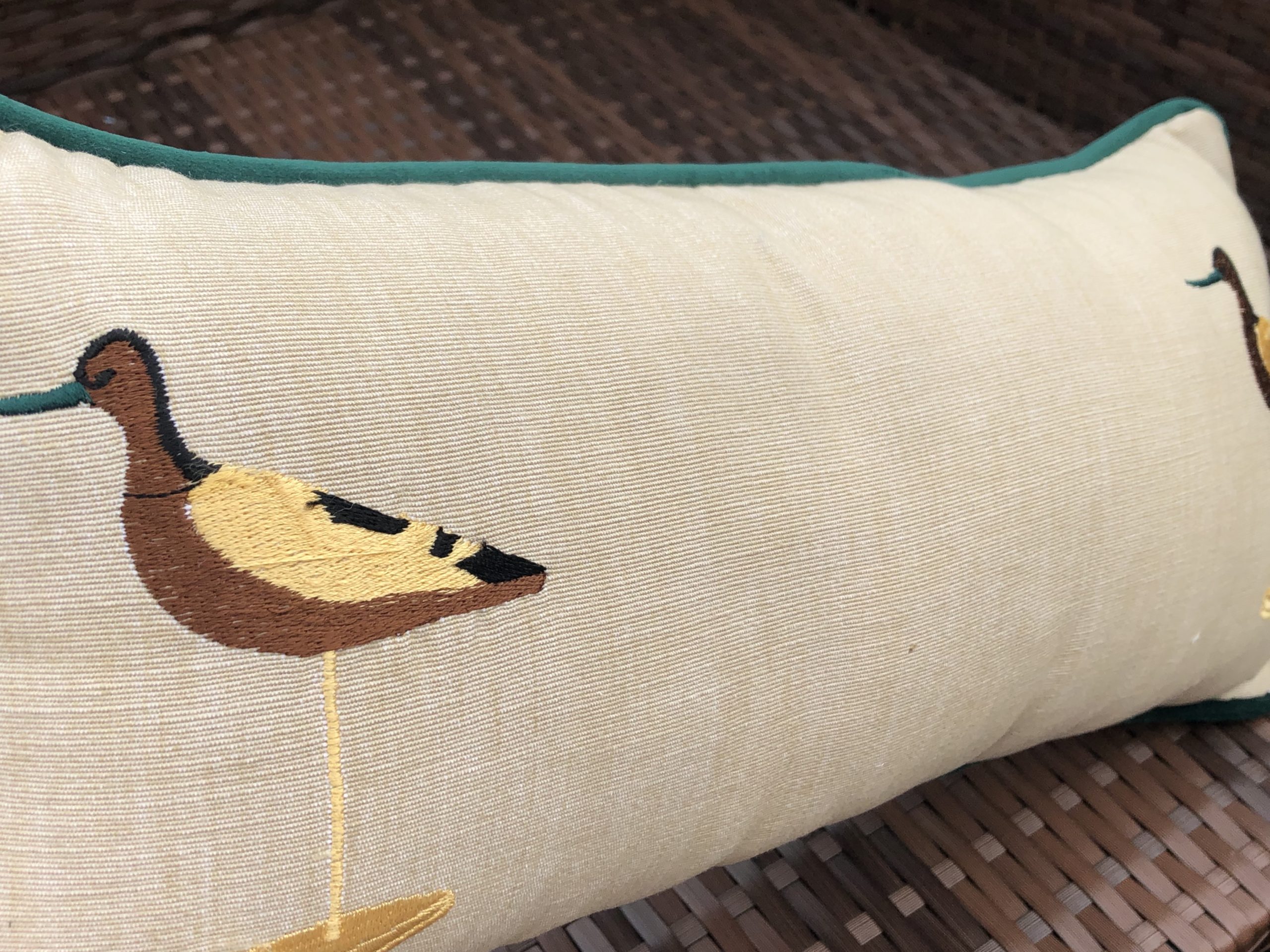 Embroidered Bird Cushion | www.mynewengland.co.uk